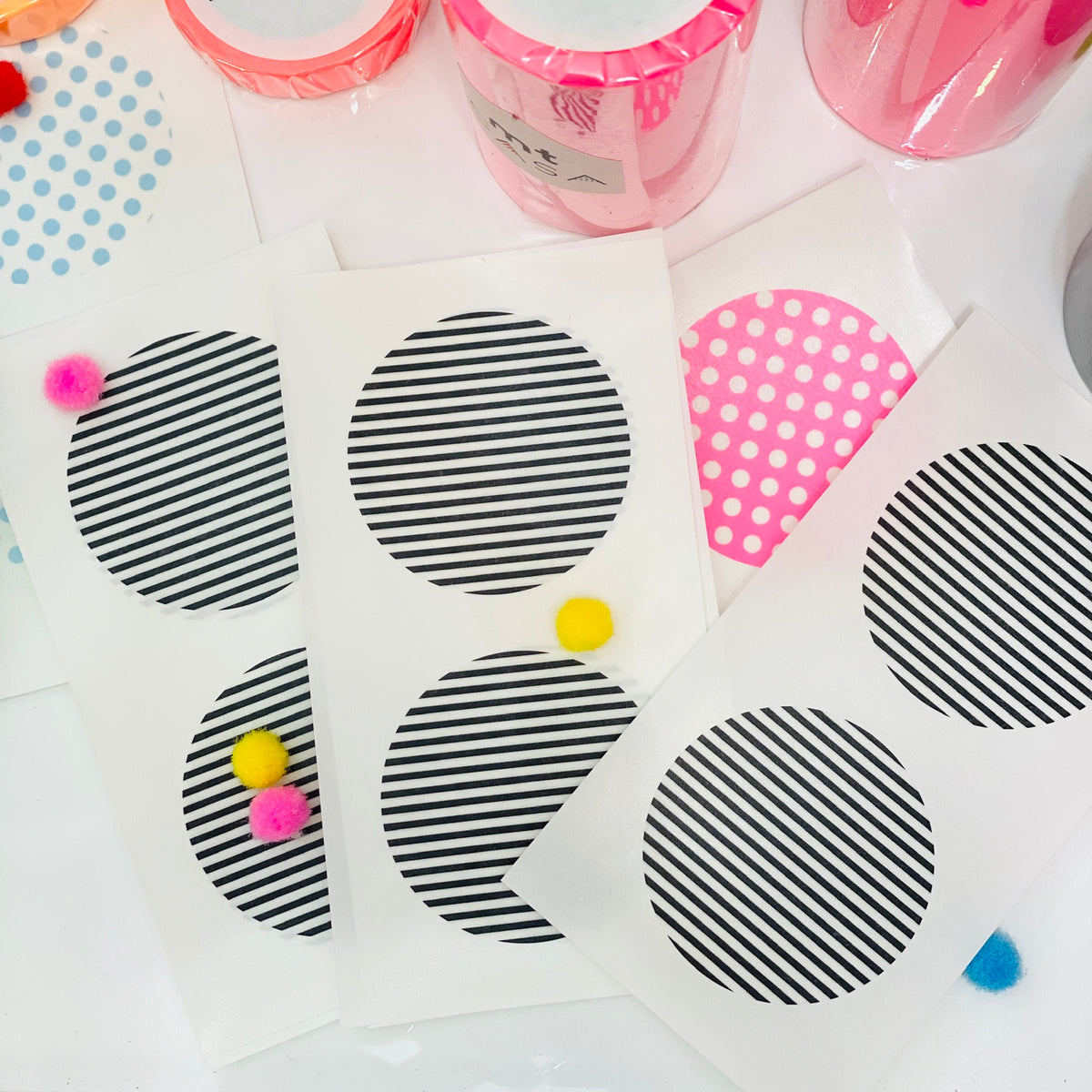 Round Stickers - Black Stripe 10 – Lucy Hamilton at Home
